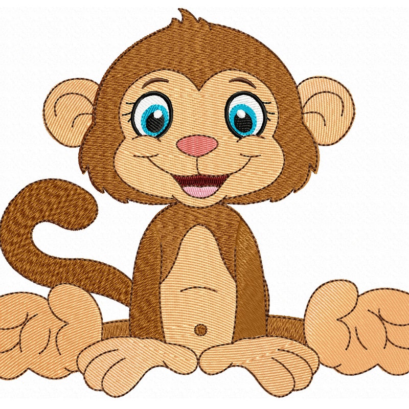 Monkey Embroidery - Etsy