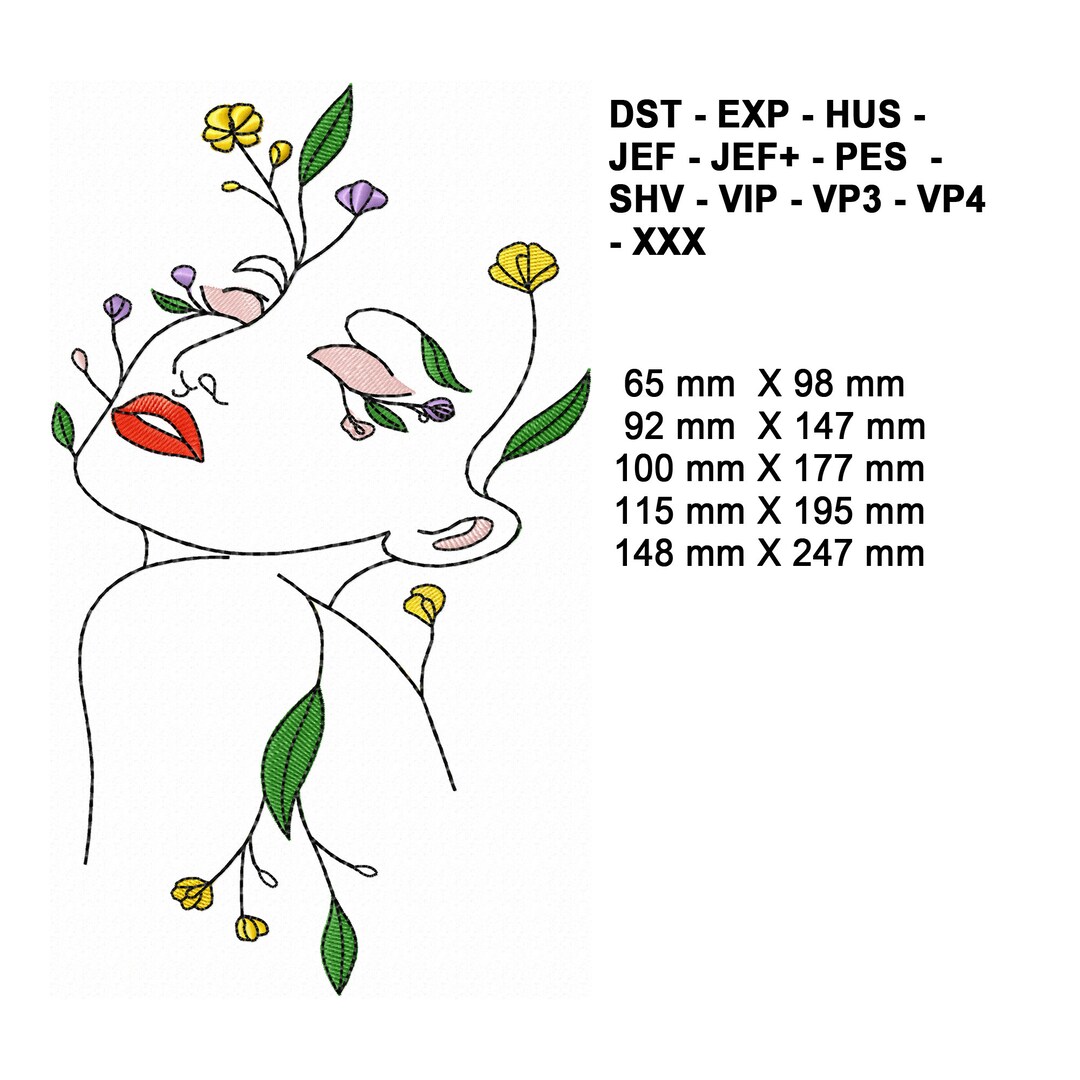 Woman Silhouette Embroidery Design Machine Embroidery Designs Woman ...