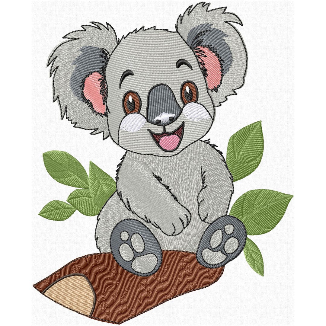 Cute Koala Embroidery Design Adorable Animal Machine Embroidery Baby ...