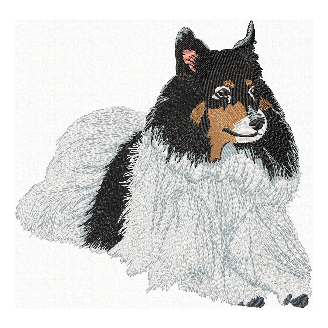 Dog Embroidery Design SHETLAND Embroidery Realistic Dog Portrait ...