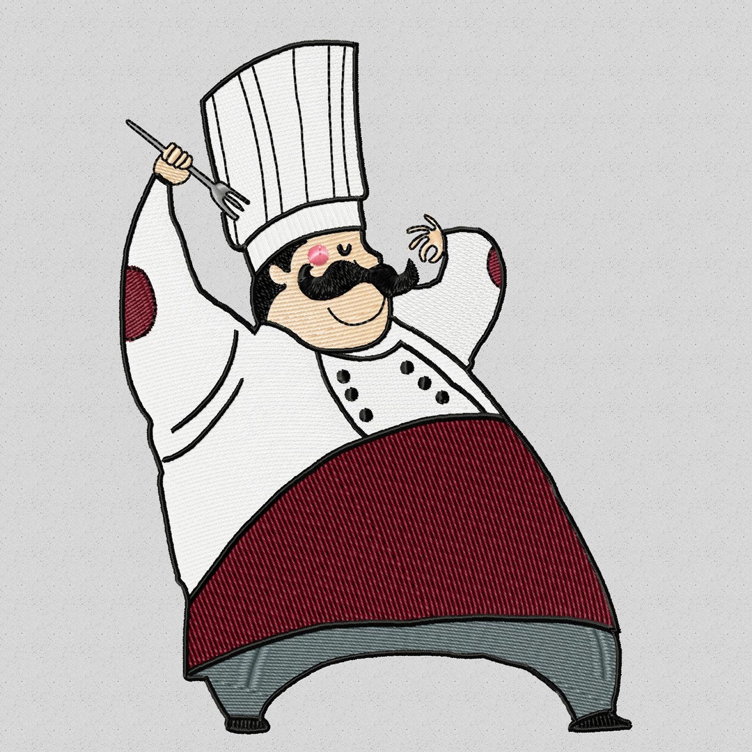 Chef Embroidery Design Kitchen Machine Embroidery Pattern Kitchenware ...