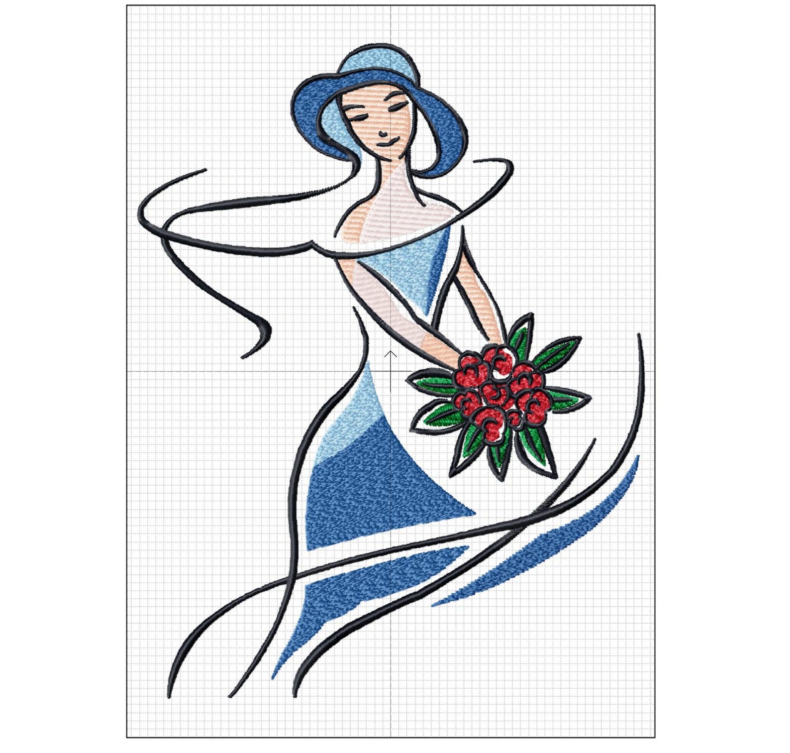 Woman Embroidery Pattern Lady Embroidery Drawing Embroidery - Etsy UK