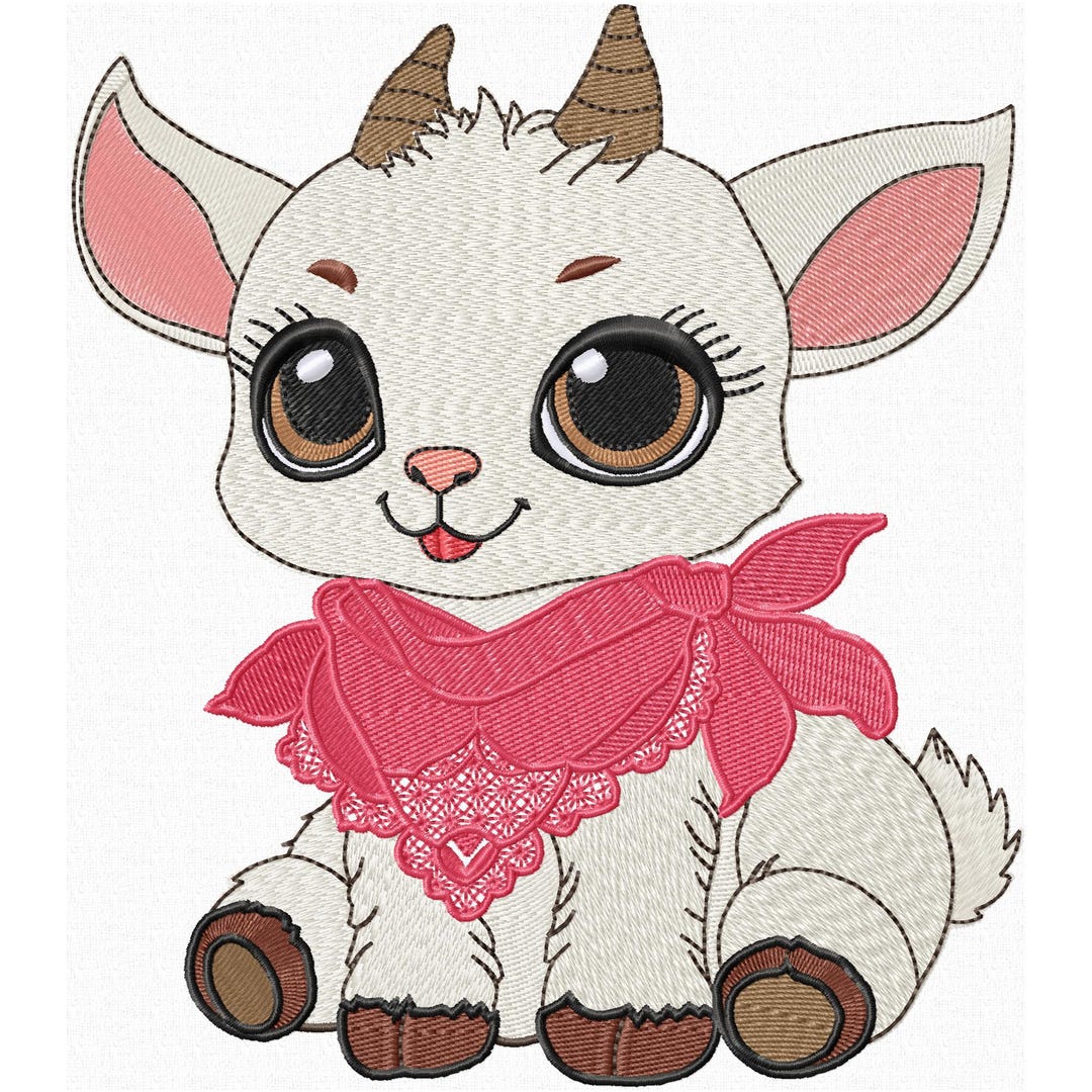 Adorable Baby Goat Embroidery Design Cute Embroidery for Child Farm ...