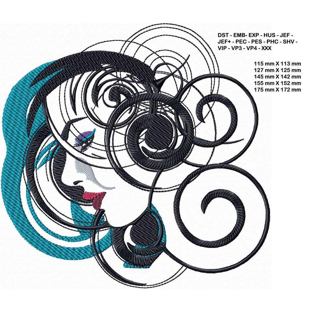 Woman Embroidery Design Machine Embroidery Designs Modern - Etsy