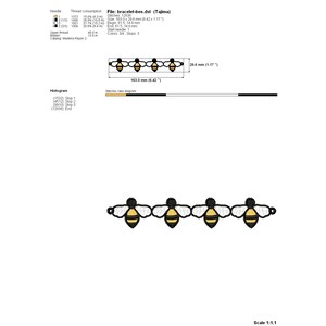 FSL Bee Embroidery Design Bee Bracelet and Earrings Set Machine ...
