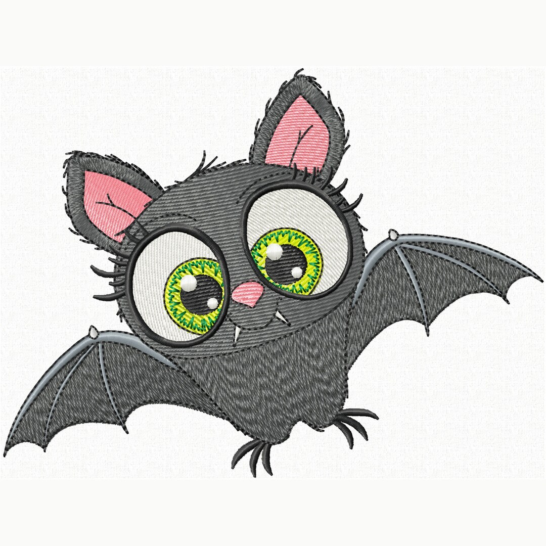 Cute BAT Halloween Embroidery Design Machine Embroidery Designs, Animal ...