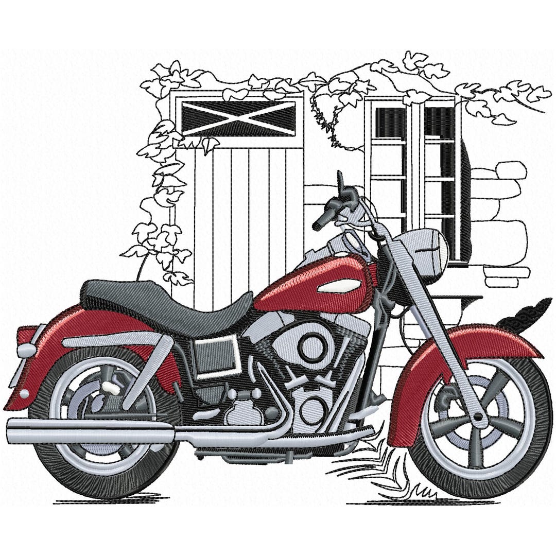 Motorcycle Embroidery Design Motorbike Machine Embroidery Design Racing ...