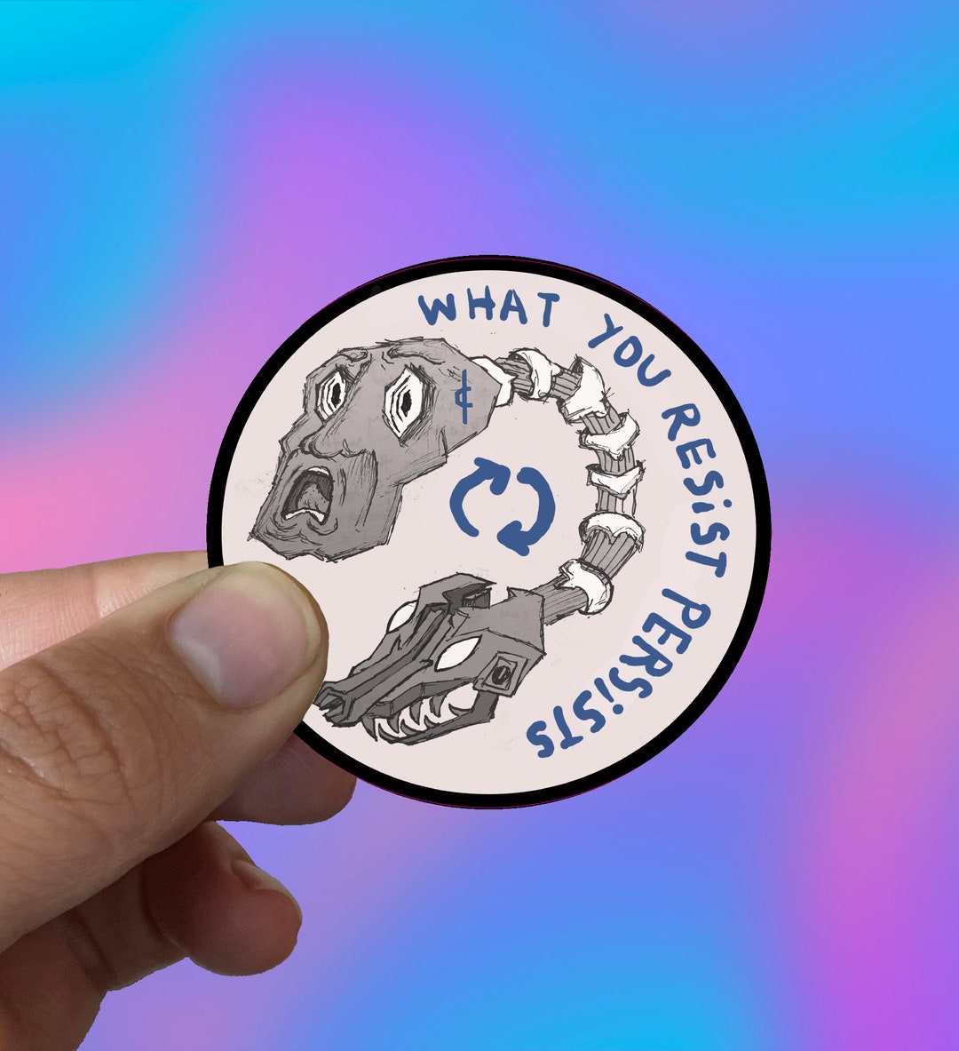 Anxiety Cycle Sticker, Psychology Mindfulness Stickers, Hand Drawn ...