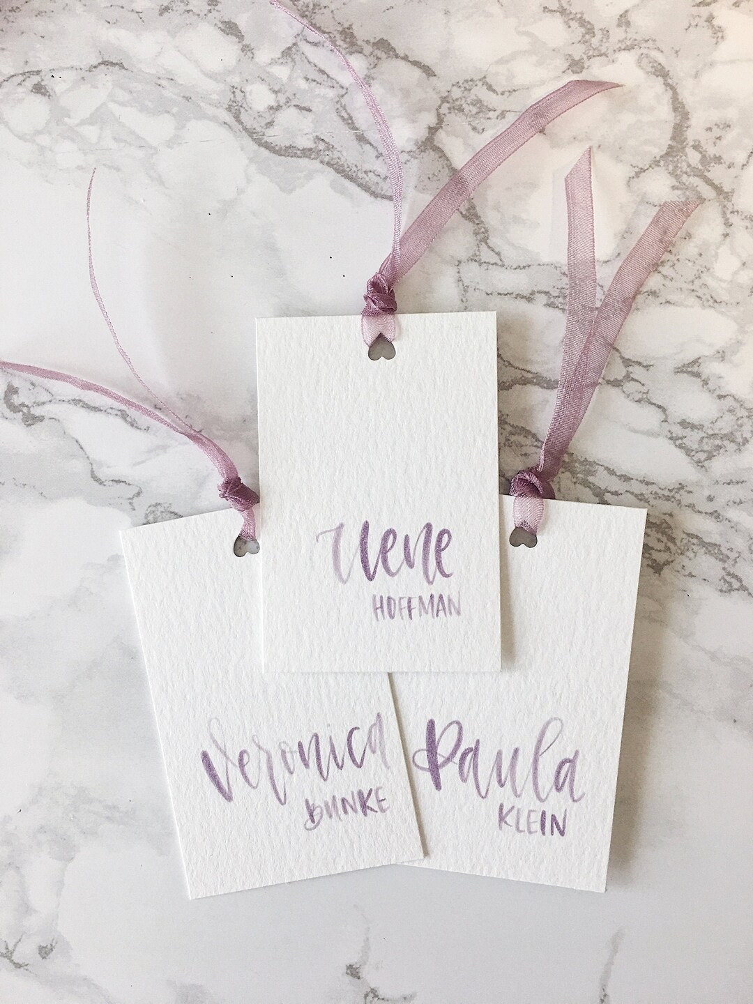 Hand Lettered Watercolor Place Card Matching Ribbon - Etsy
