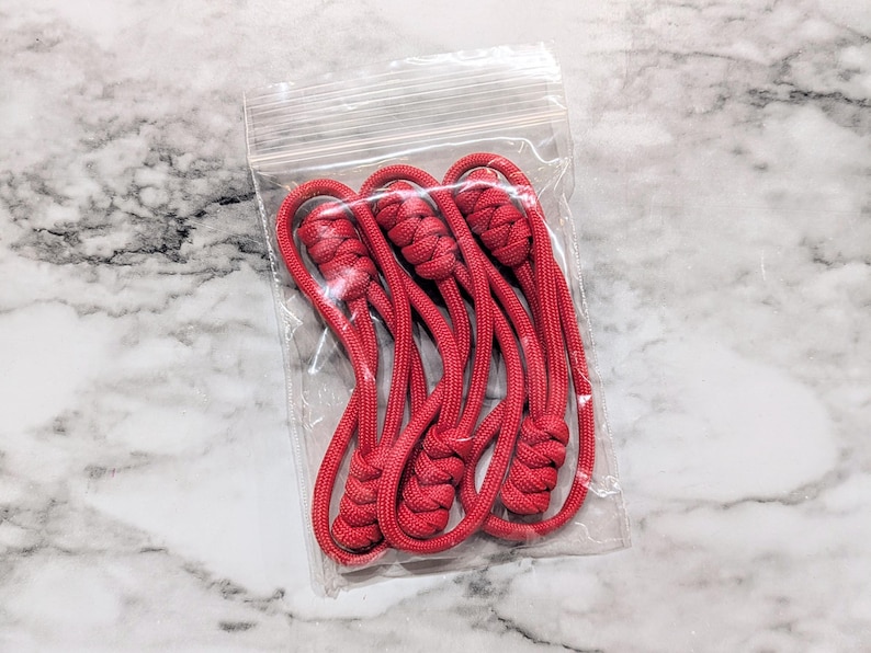 6 Pack Snake Weave Zipper Pulls 4 Inch Long | KYA Paracord Zipper Pull ...