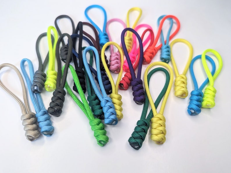 6 Pack Snake Weave Zipper Pulls 4 Inch Long | KYA Paracord Zipper Pull ...