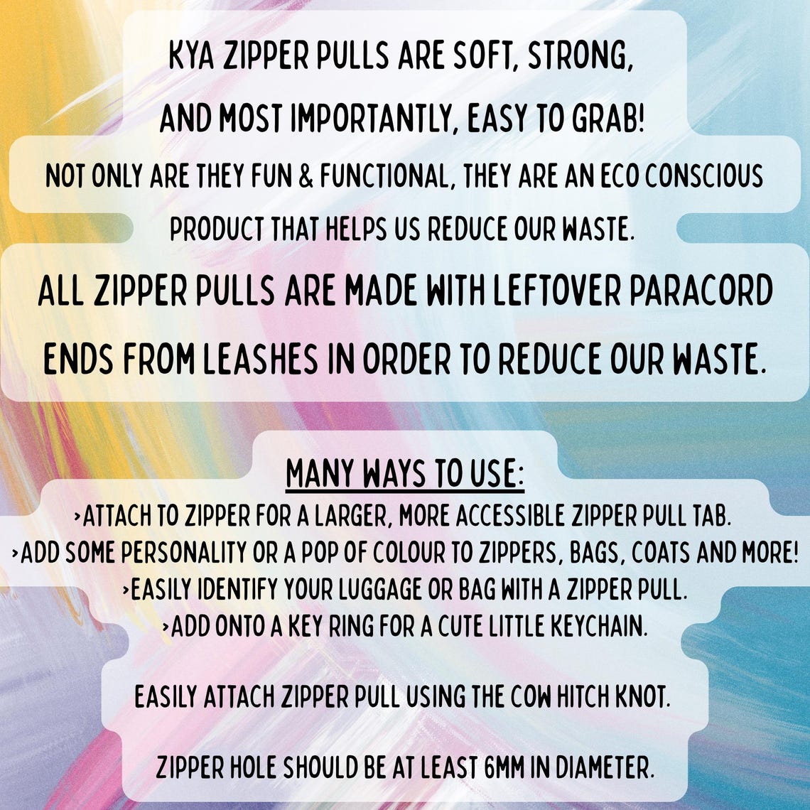 10 Pack Snake Weave Neon Zipper Pulls 2 Inches Long | KYA Paracord ...