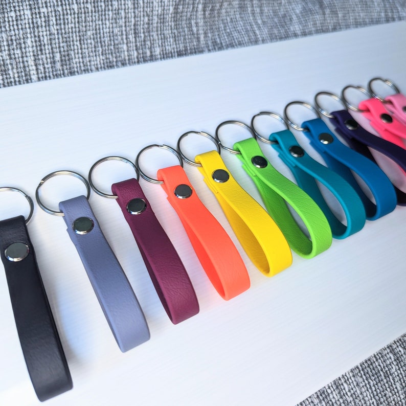Cute Waterproof Mini Wristlet Finger Keychain | Biothane Vegan Leather ...