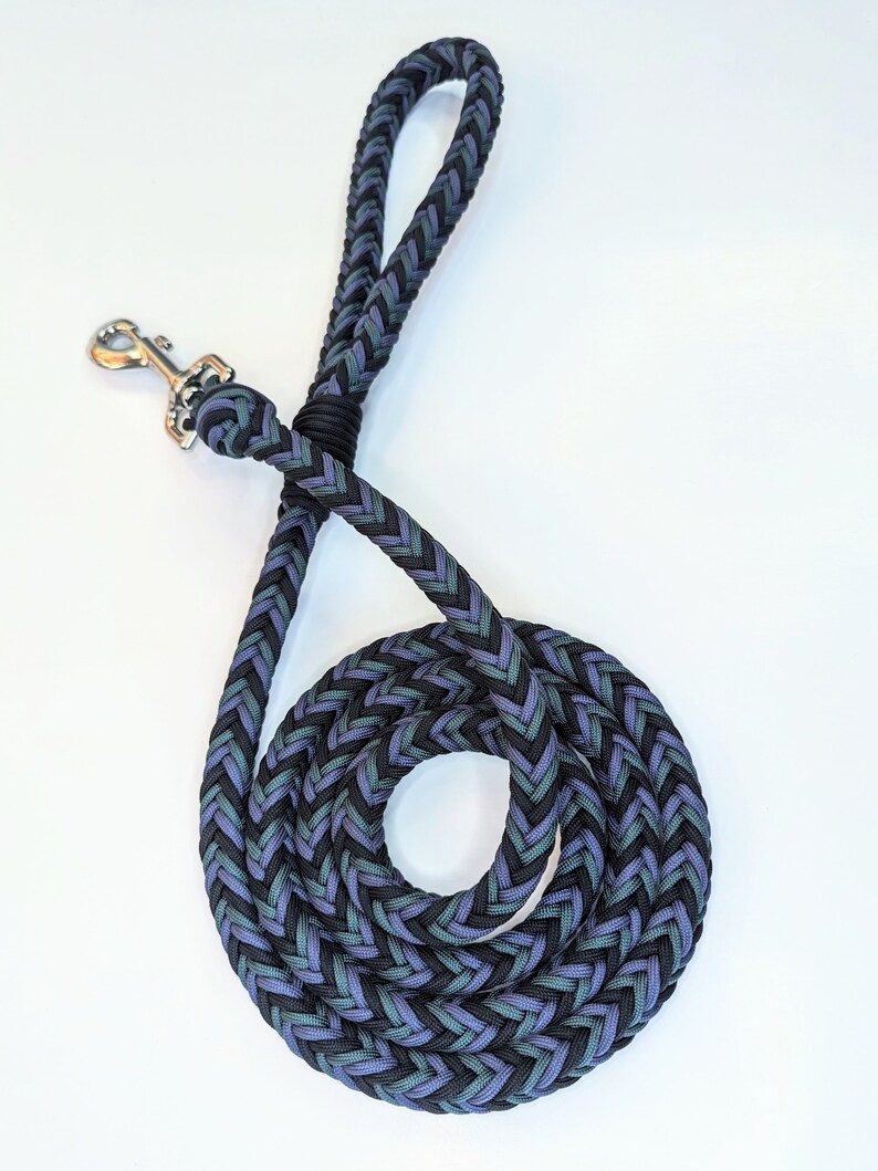 Single Striped Tricolour Dog Leash Heavy Duty Thick Square Braid ...