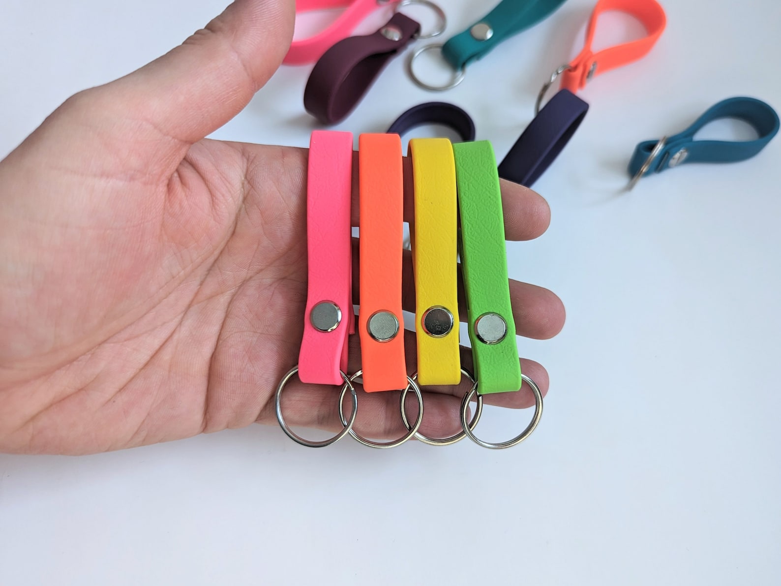 Cute Waterproof Mini Wristlet Finger Keychain | Biothane Vegan Leather ...