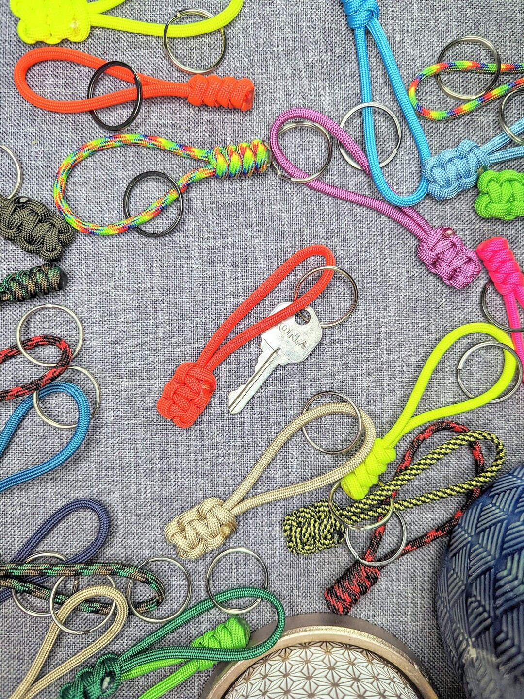 4 Pack Minimalist Keychains | 4 Inches Long | Gift Bag | Zipper Pulls ...