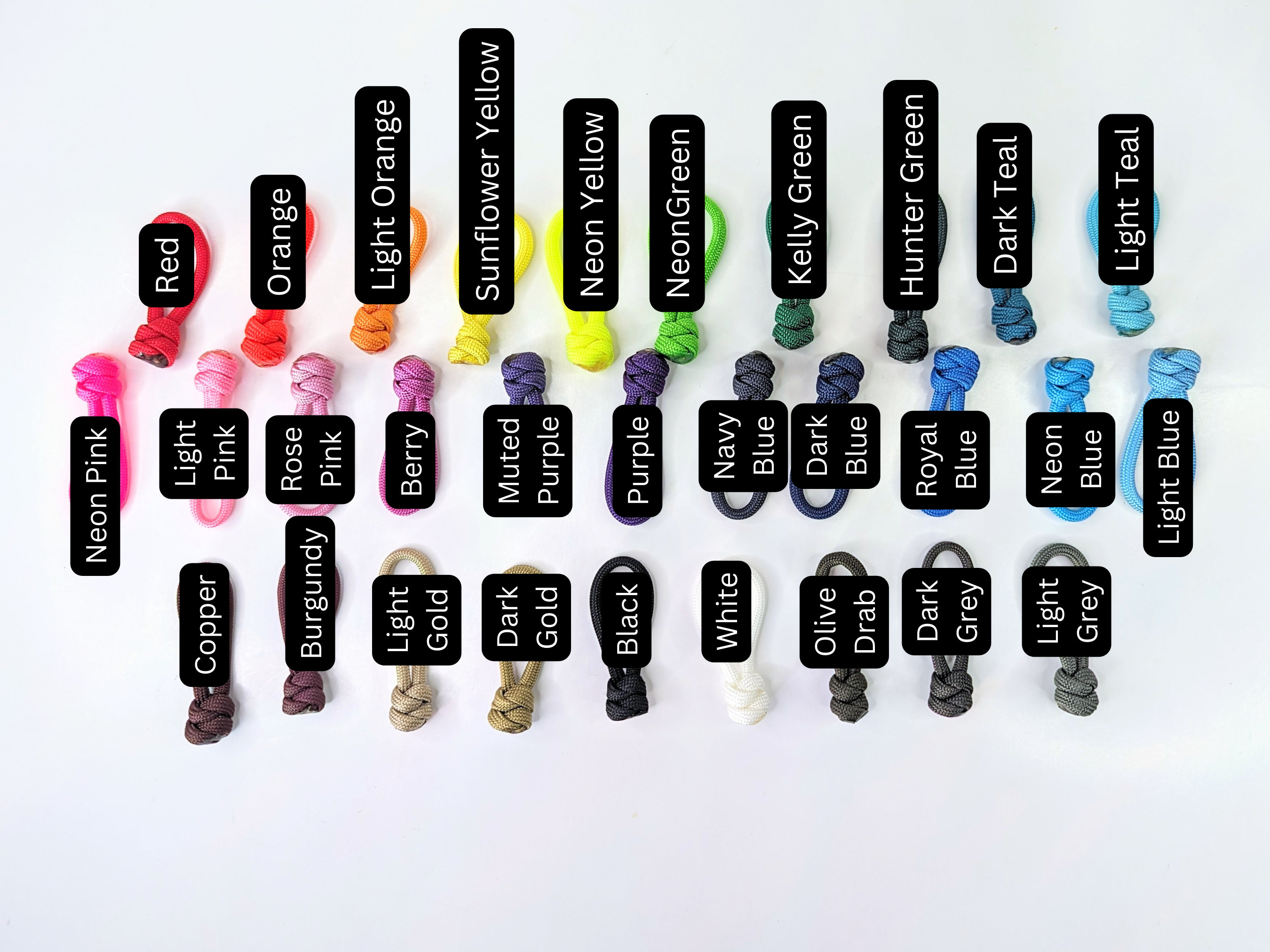 6 Pack Snake Weave Zipper Pulls 4 Inch Long KYA Paracord Zipper Pull - Etsy