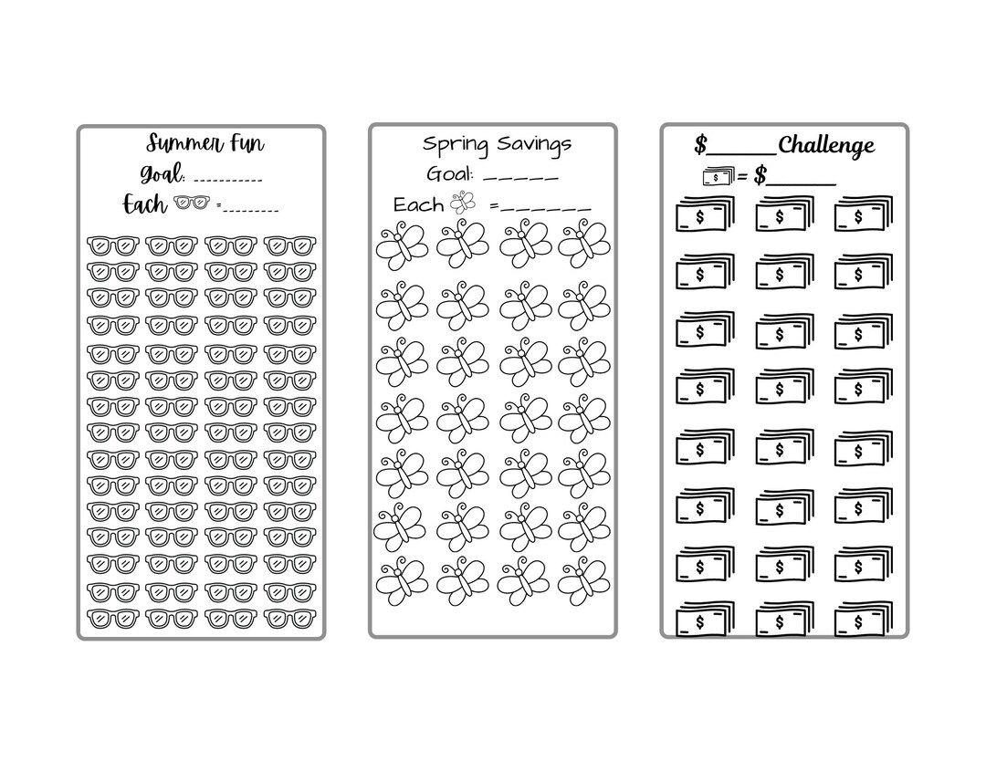 Mini Savings Challenge Set 4 | Summer Savings | Spring Savings | Blank ...