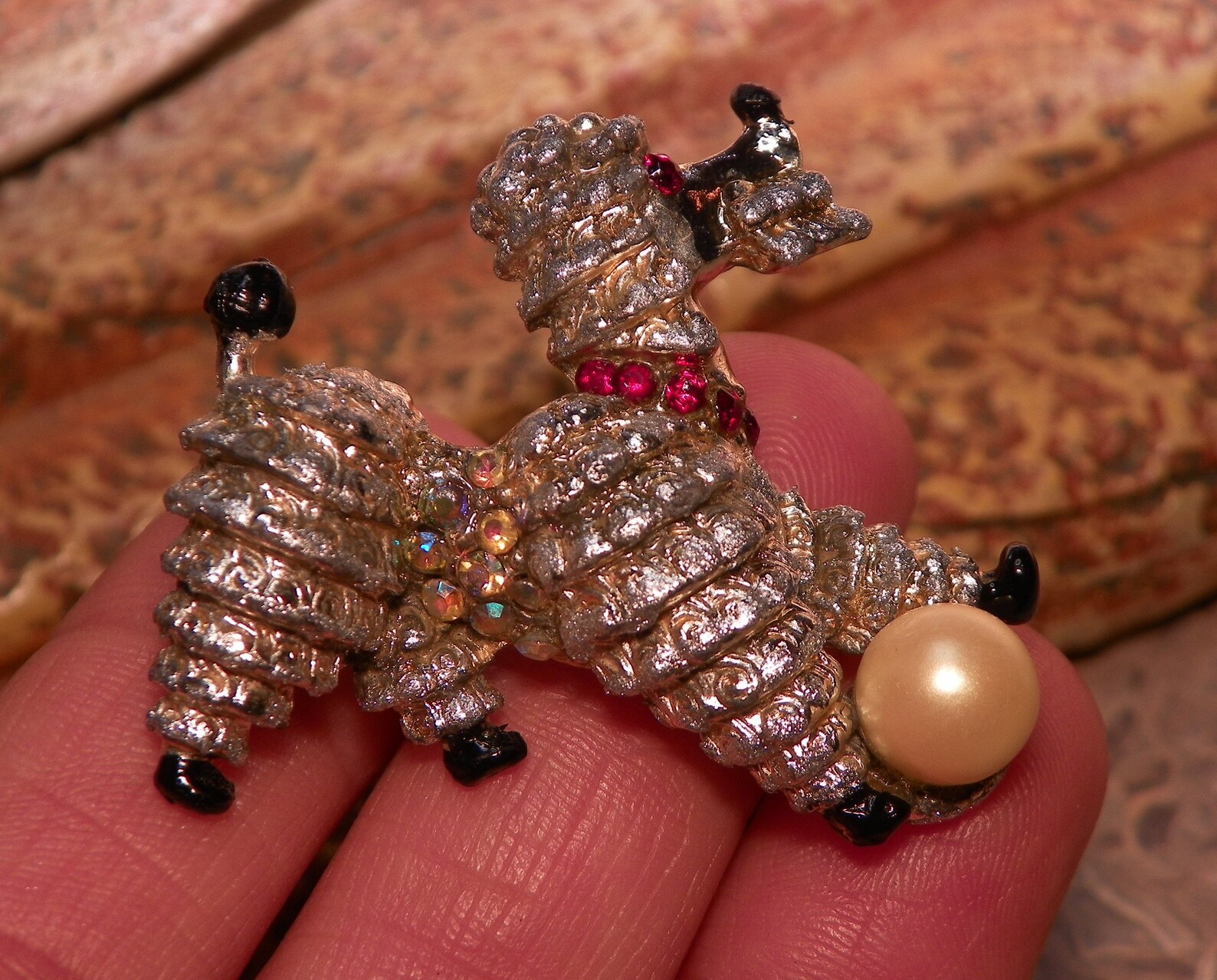 VINTAGE POODLE BROOCH Silver Tone 3D Figural Dog Antique - Etsy