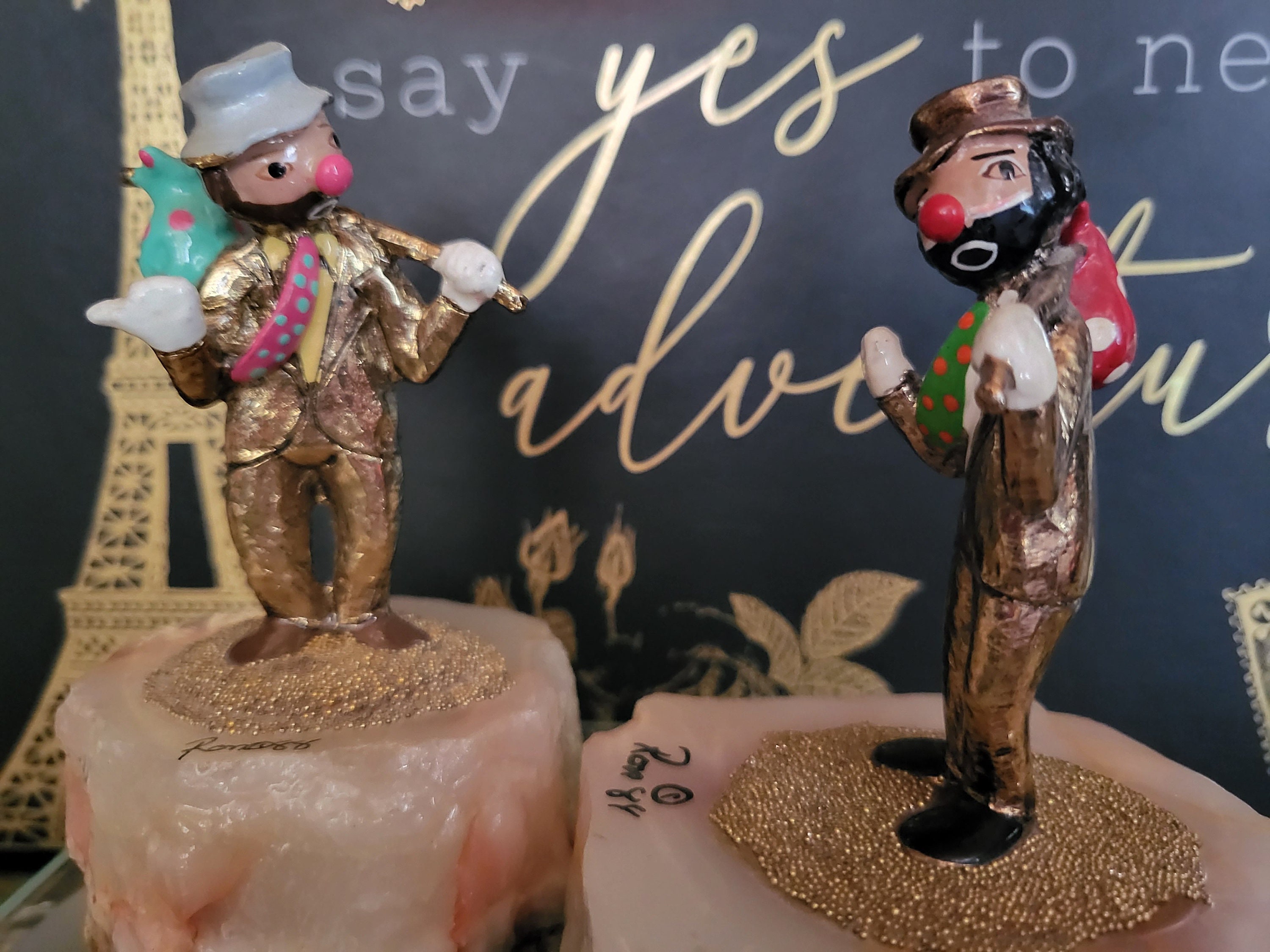 Rare Vintage Ron Lee hobo Joe Hitchhiker Clowns Figurine Set Pewter ...