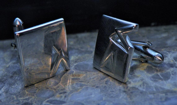 VINTAGE SWANK CUFFLINKS Unique & Handsome Style Silver Tone - Etsy