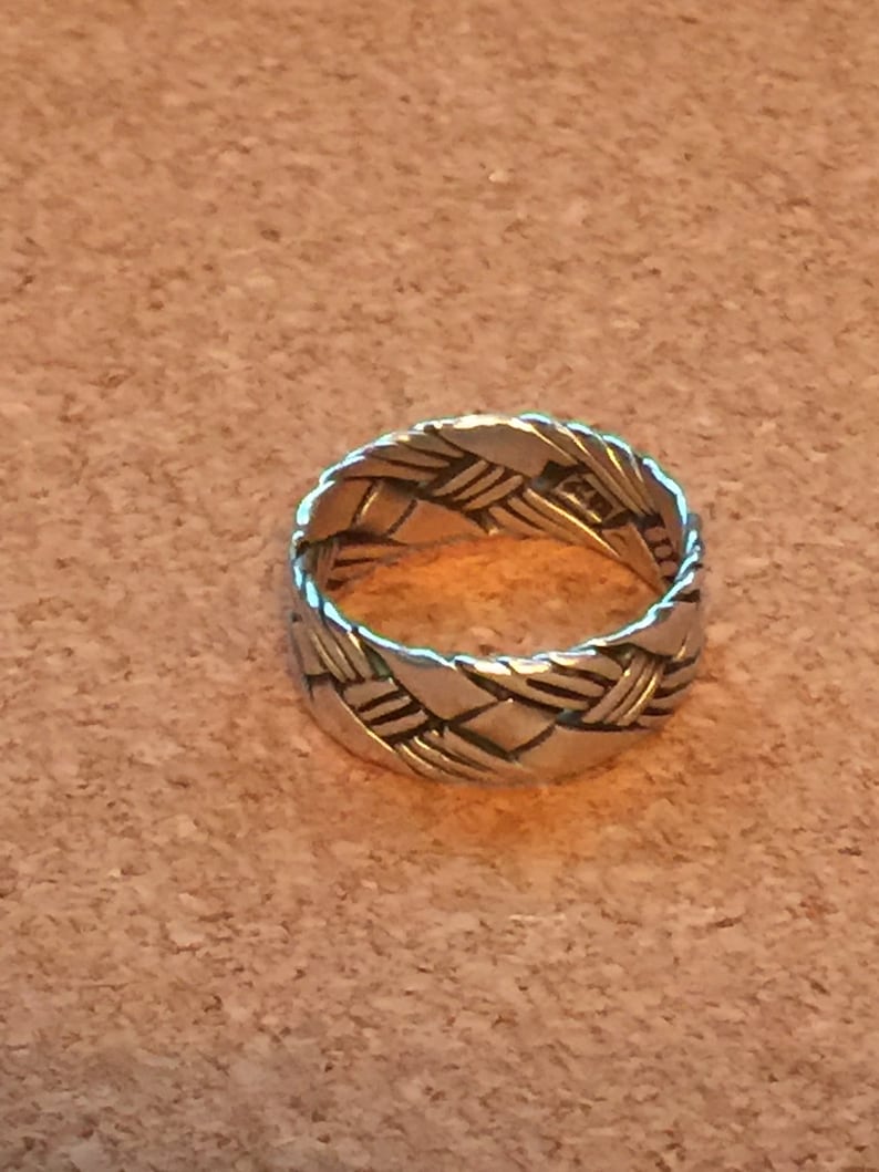 Basket-weave Pattern Sterling Silver Ring - Etsy