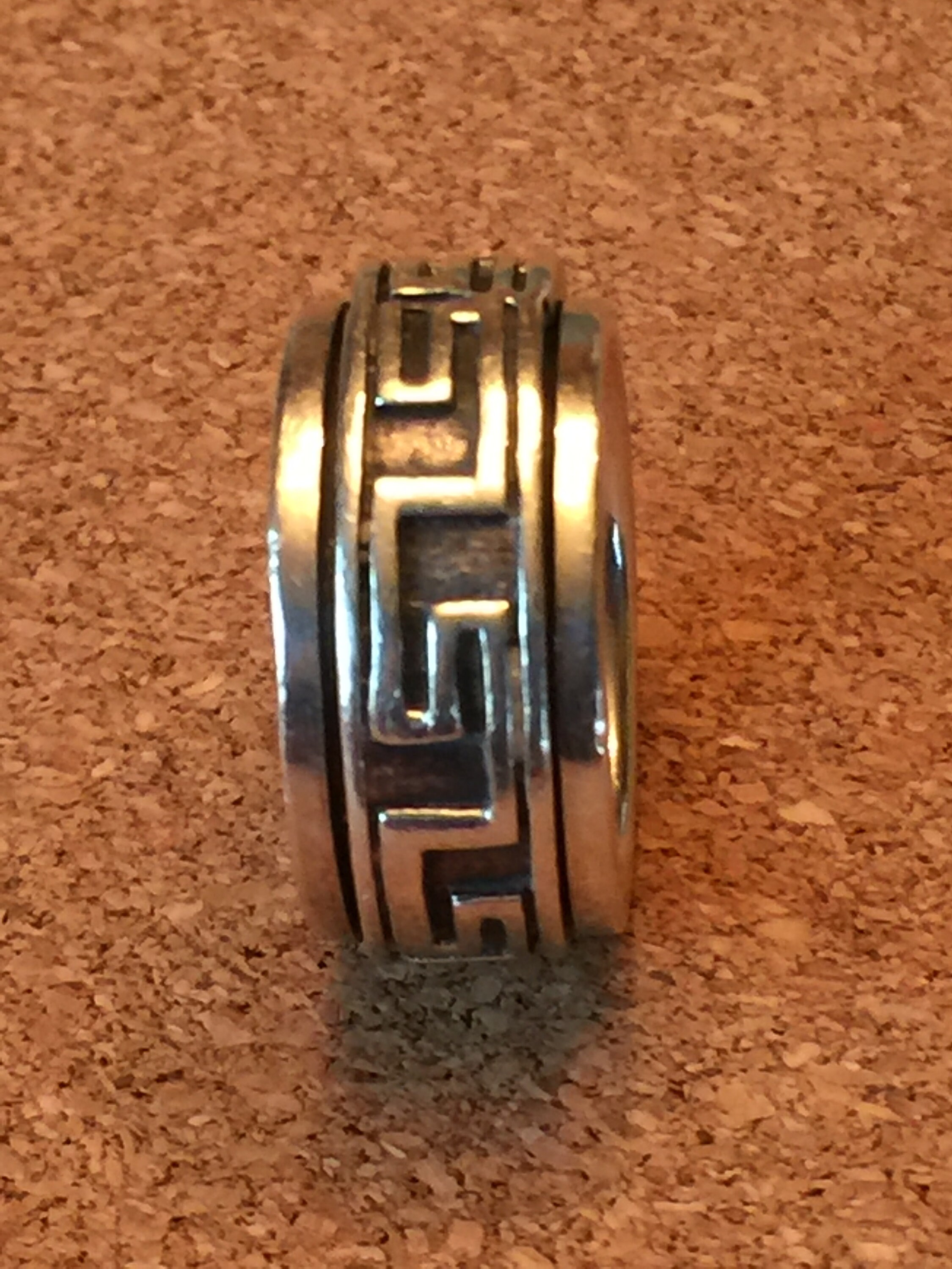 Sterling Silver Greek Key Spinner Ring unisex - Etsy