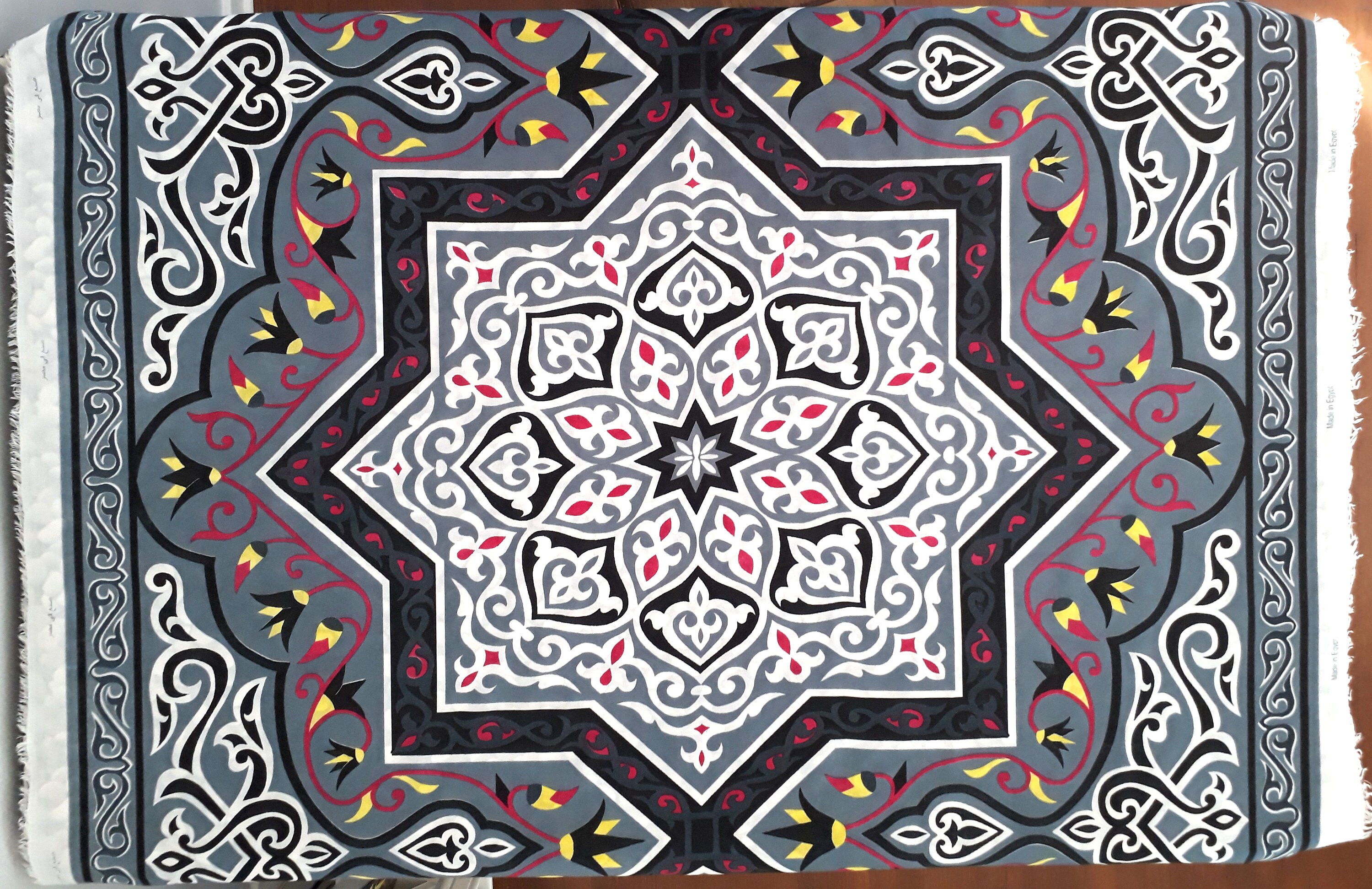 Big star pattern fabric in grey shades with floral designs for | Etsy