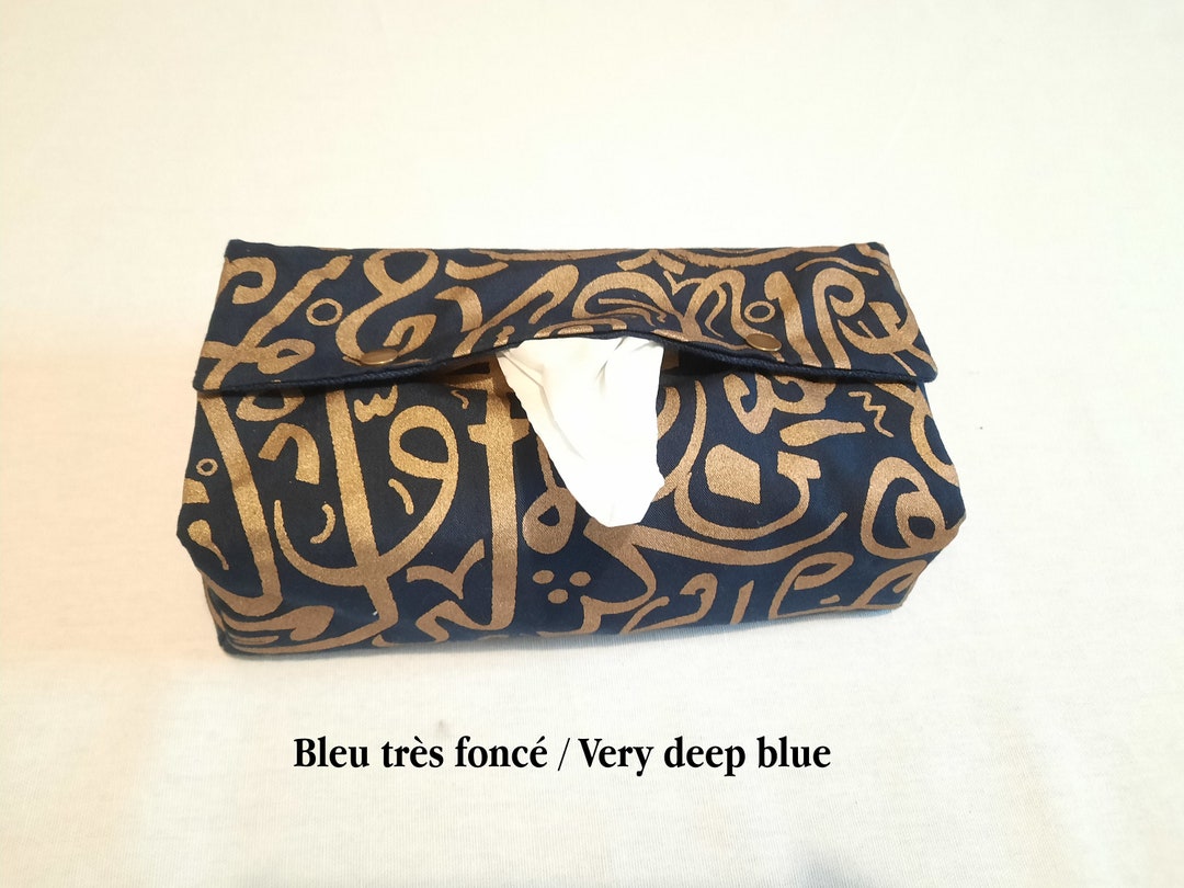 Tissue Boxes in Calligraphed Fabric Golden Arabic Letters. - Etsy