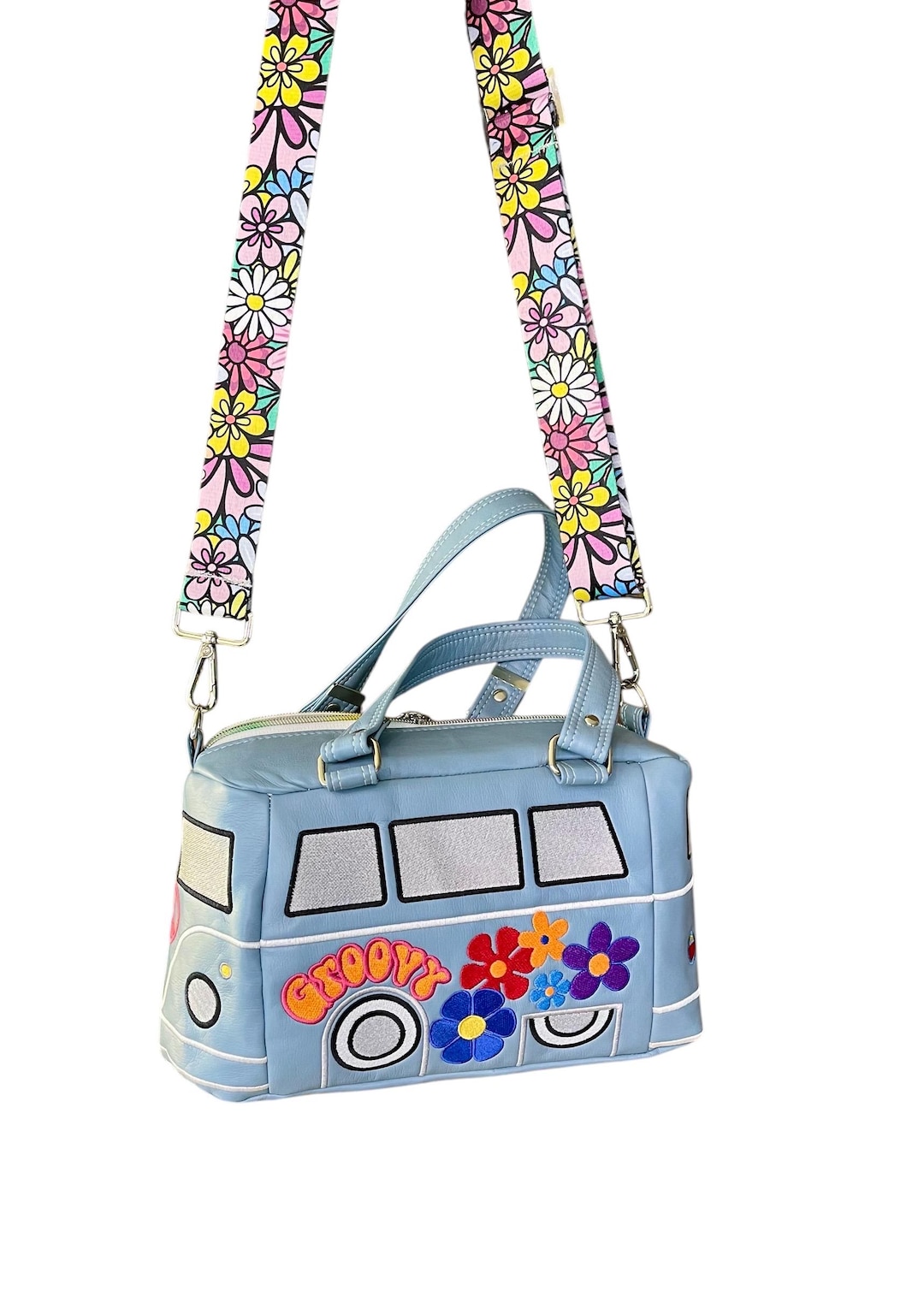 Dusty Blue Nostalgic Bus Bag - Etsy