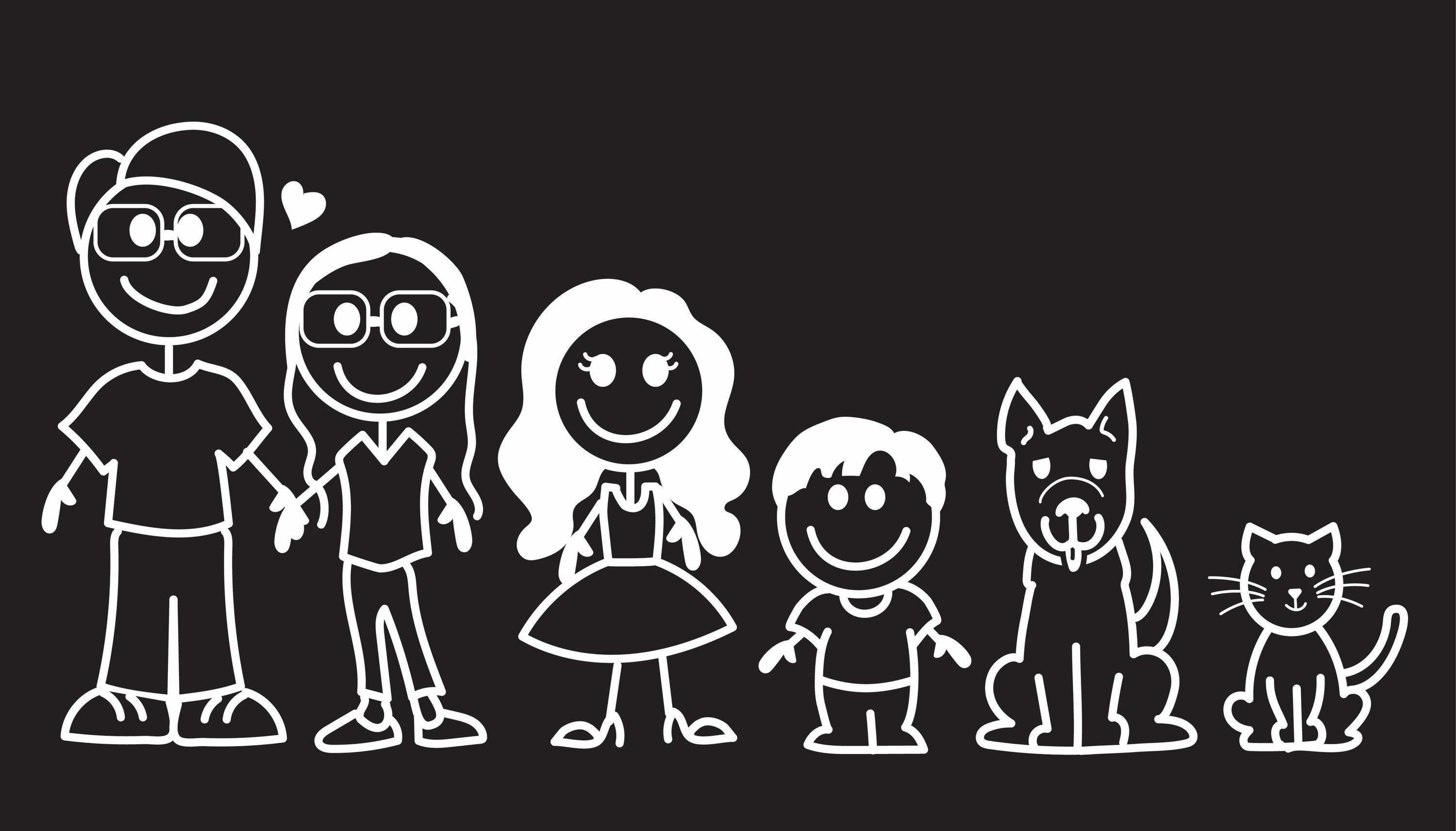 Custom Stick Figure Family Decal - Etsy