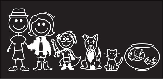 Custom Stick Figure Family Decal - Etsy