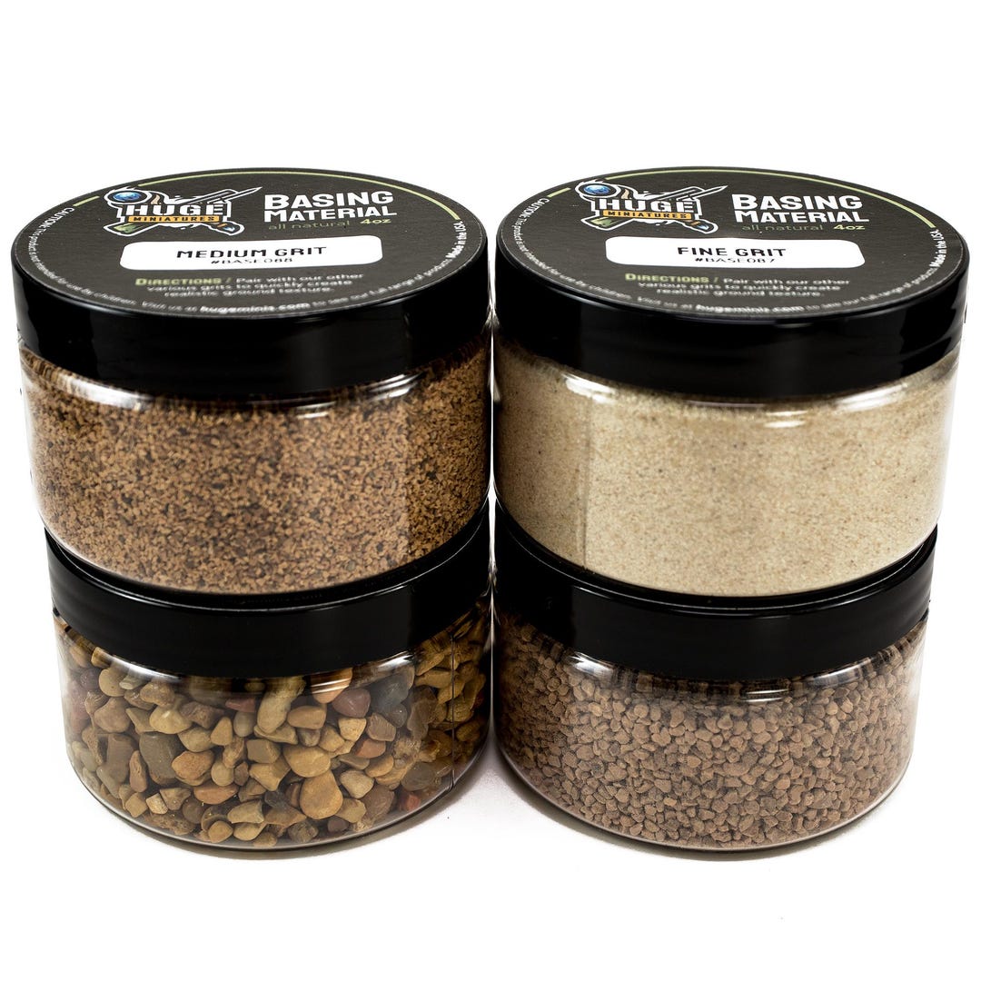 Huge Miniatures Grit Materials Bundle, 4oz Natural for Model Basing - 4 ...