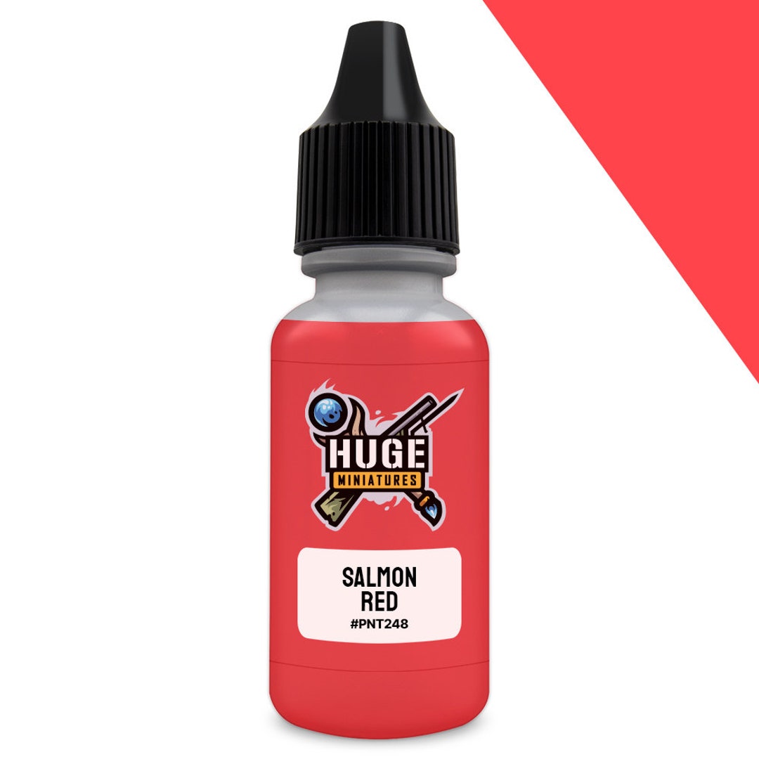Huge Miniatures Acrylic Paint, Salmon Red Model Paint Miniature Scale ...
