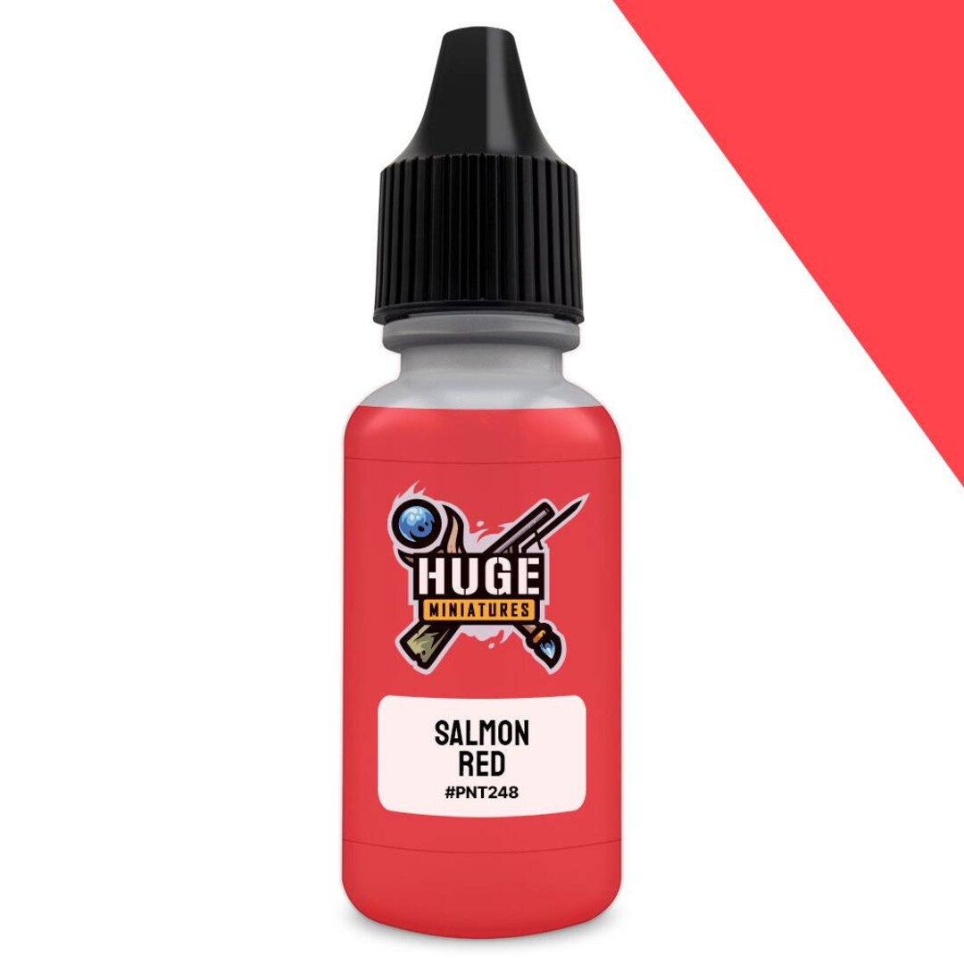 Huge Miniatures Acrylic Paint, Salmon Red Model Paint Miniature Scale ...