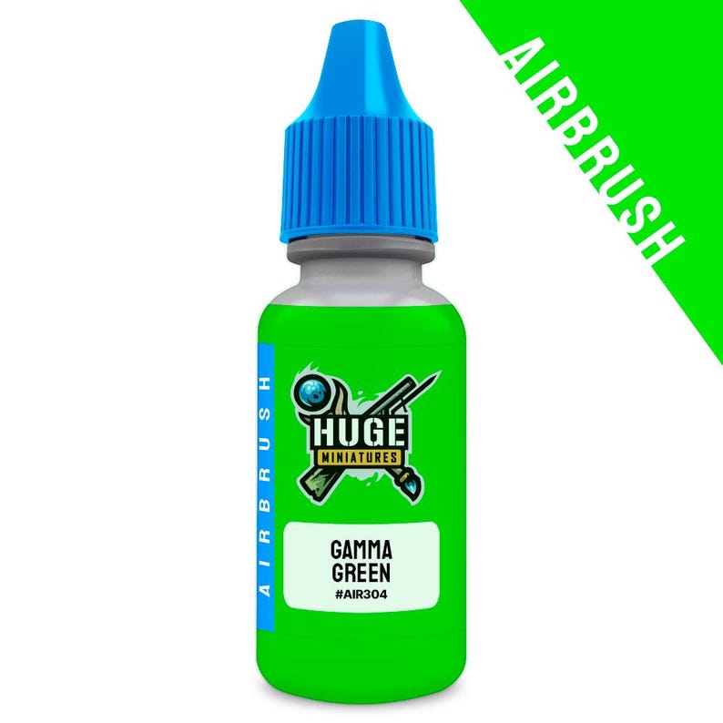 Huge Miniatures Airbrush Acrylic Paint, Gamma Green Fluorescent Model ...