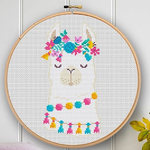 Llama Cross Stitch Pattern Modern Alpaca Cross Stitch Design - Etsy