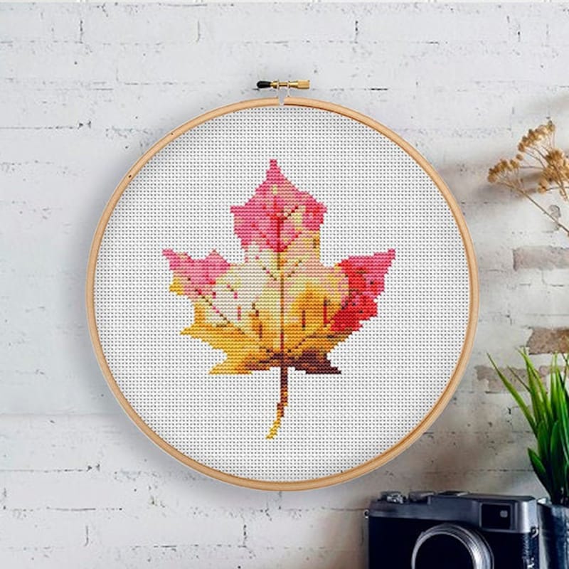Leaf Cross Stitch Pattern - Etsy