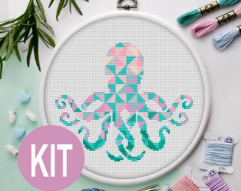 Octopus Cross Stitch | Etsy