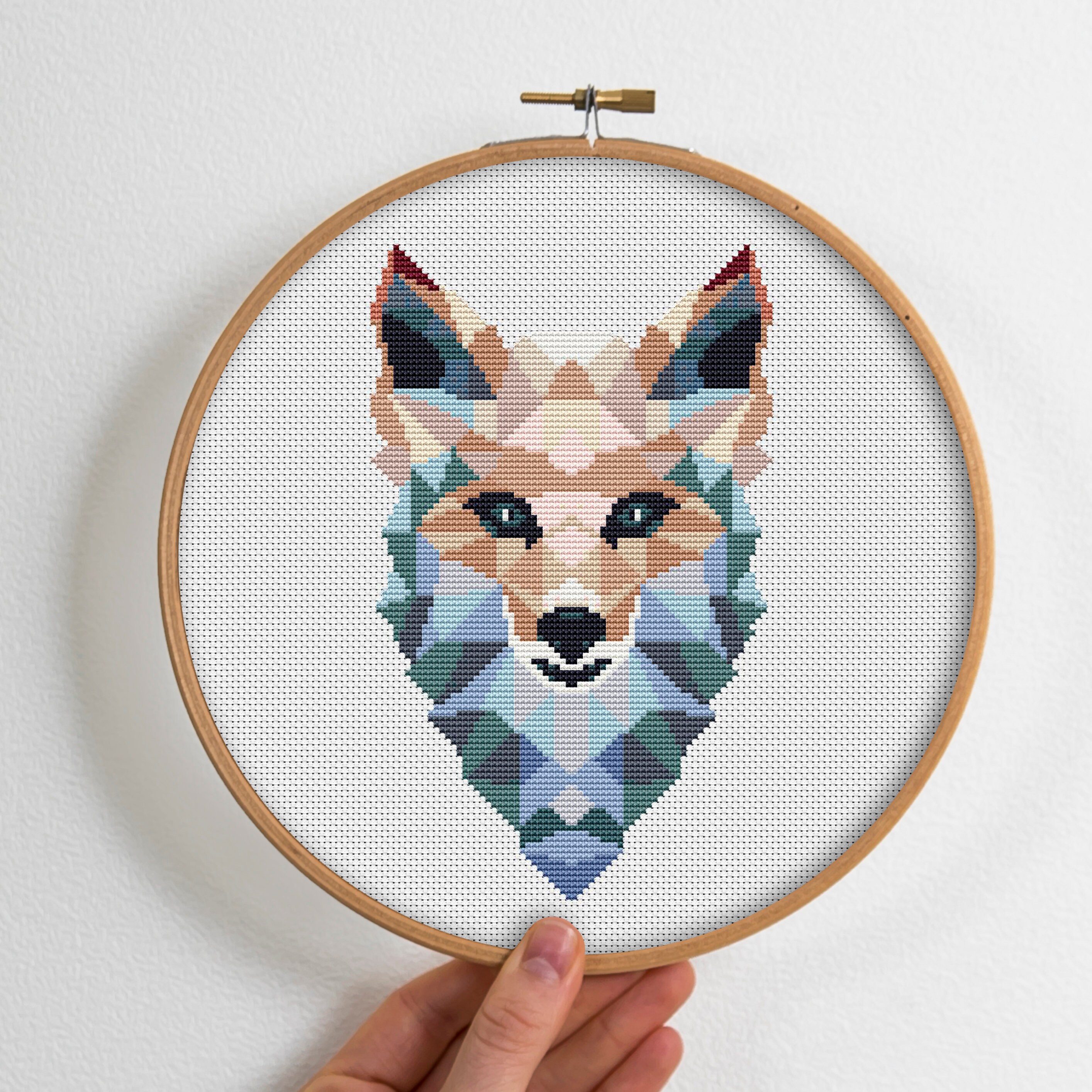 Geometric Fox Cross Stitch Pattern Modern Cross Stitch PDF | Etsy