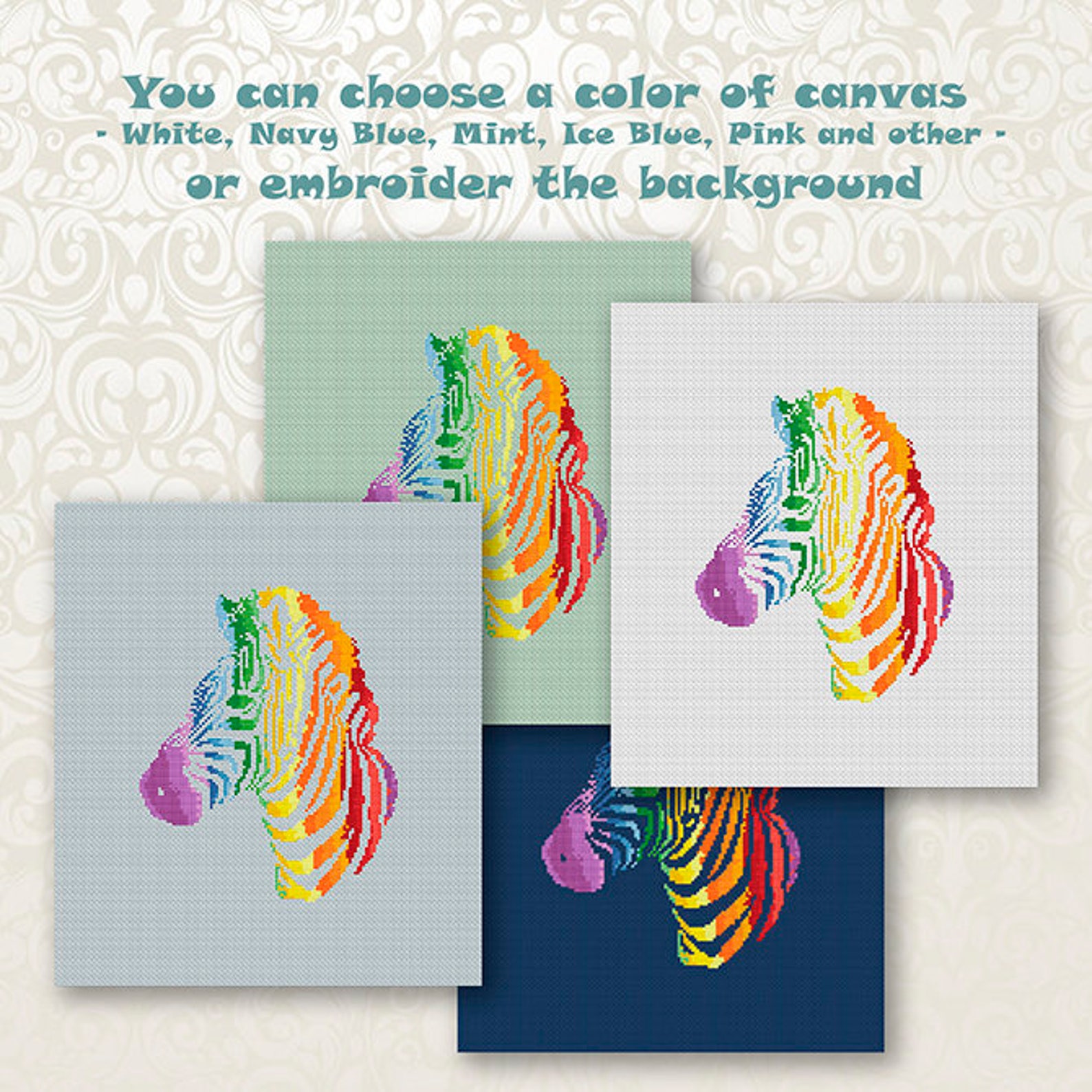 Zebra Cross Stitch Pattern Animal Cross Stitch Chart - Etsy