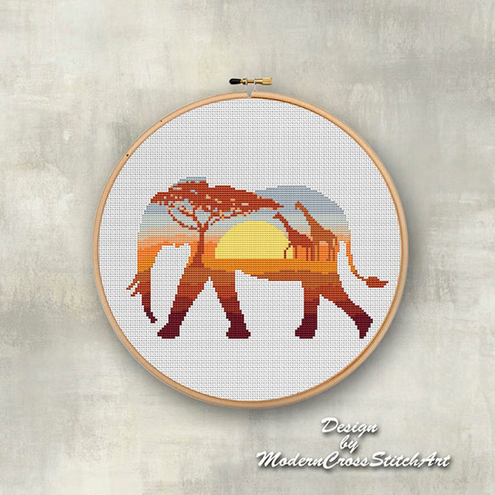 Cross Stitch Pattern Elephant Counted Cross Stitch Pattern | Etsy