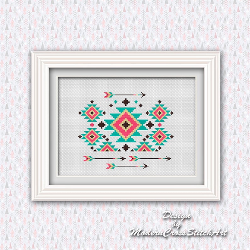 Native American Ethnic Cross Stitch Pattern PDF Tribal | Etsy