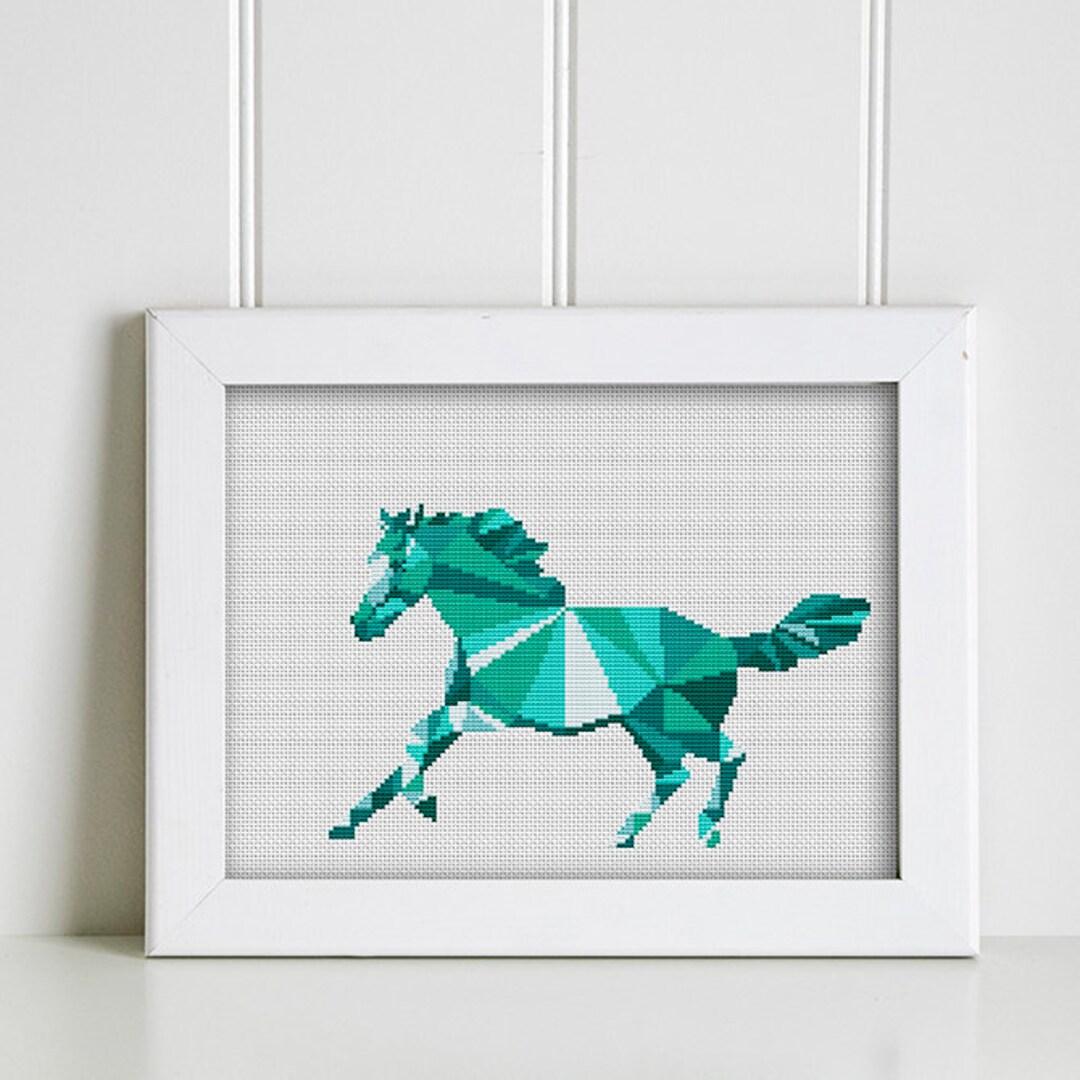 Geometric Counted Cross Stitch Modern Horse Cross Stitch Pattern Animal ...