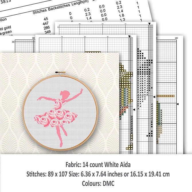 Ballet Dancer Cross Stitch Pattern PDF Modern Cross Stitch | Etsy