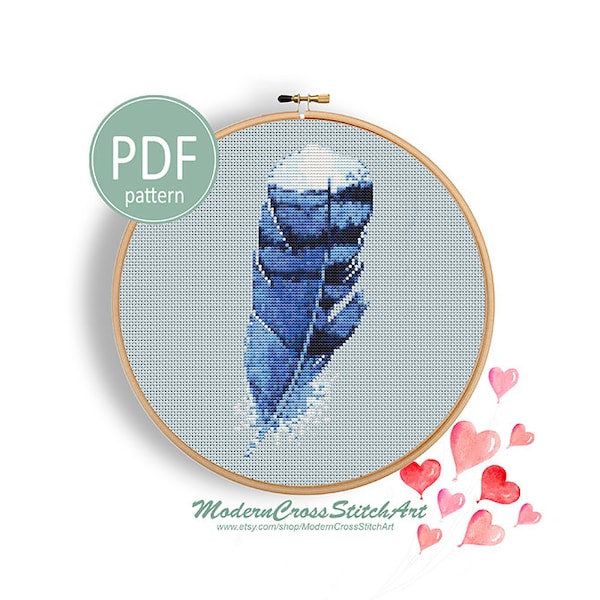 Feather Cross Stitch - Etsy
