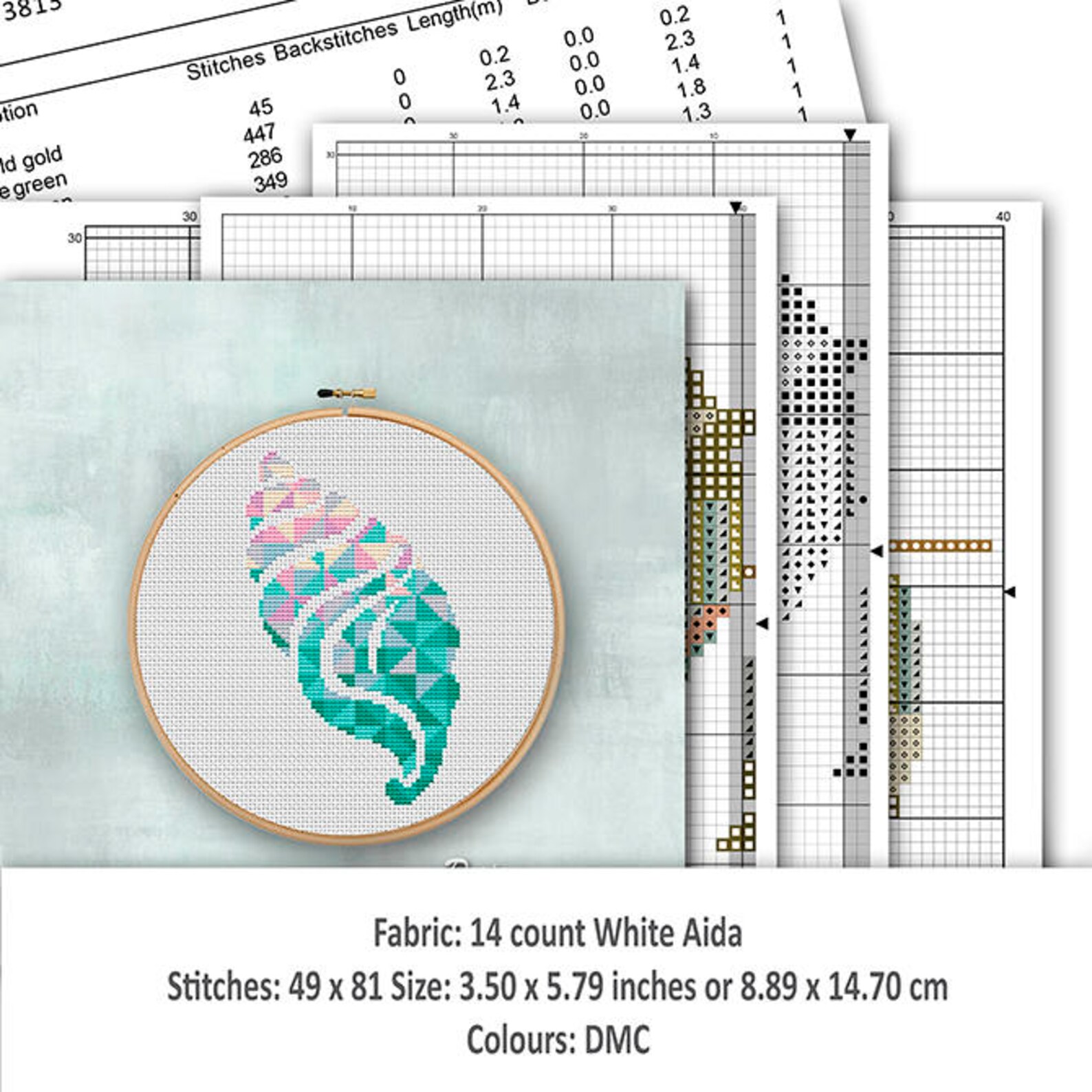 Shell Cross Stitch Pattern Seashells PDF Pattern Embroidery - Etsy