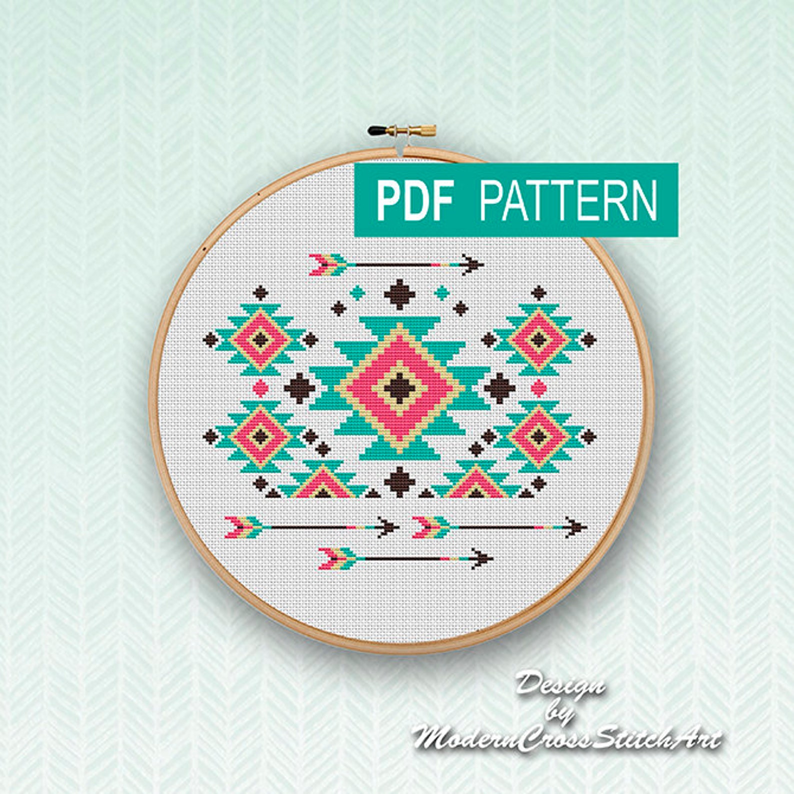 Native American Ethnic Cross Stitch Pattern PDF Tribal | Etsy
