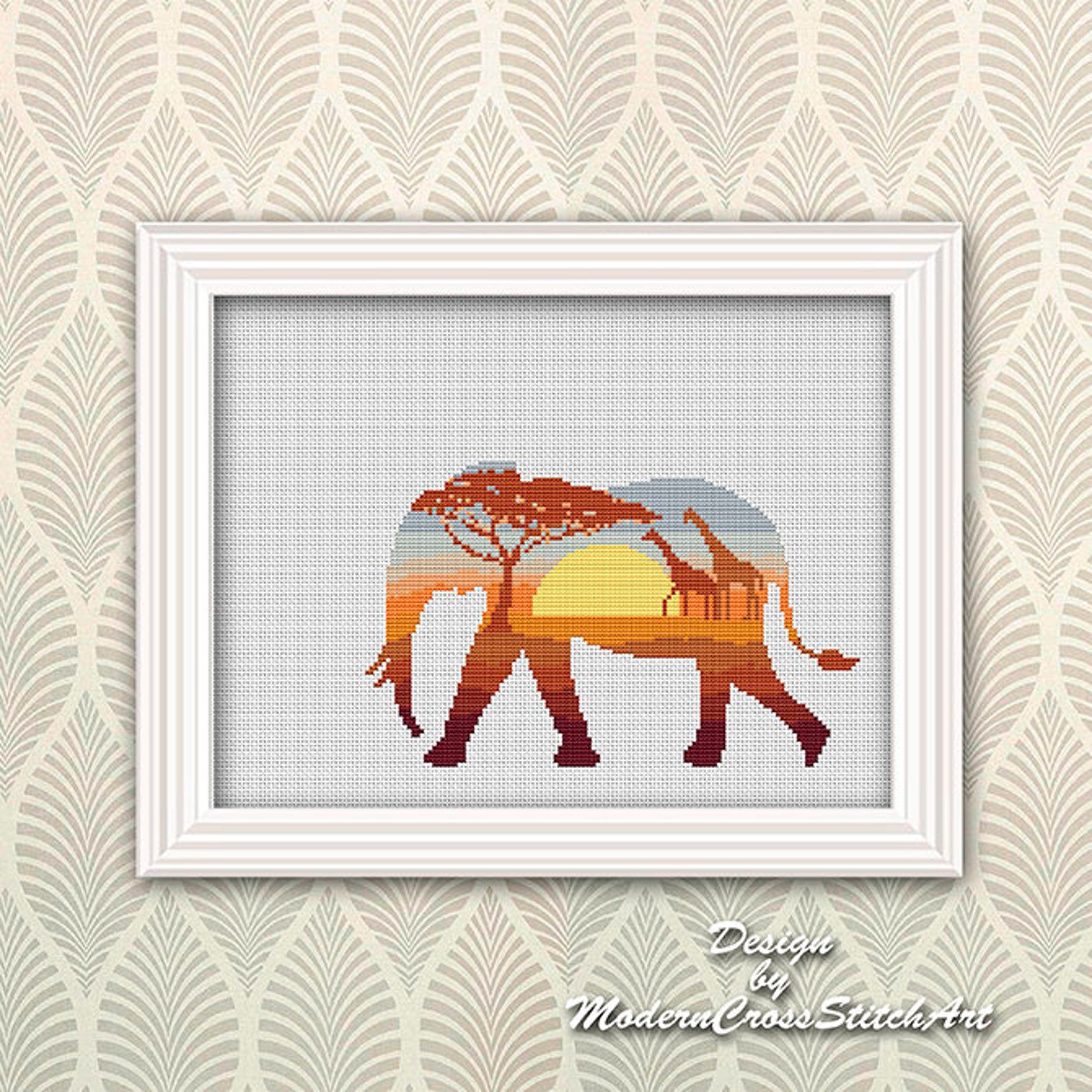 Cross Stitch Pattern Elephant Counted Cross Stitch Pattern | Etsy