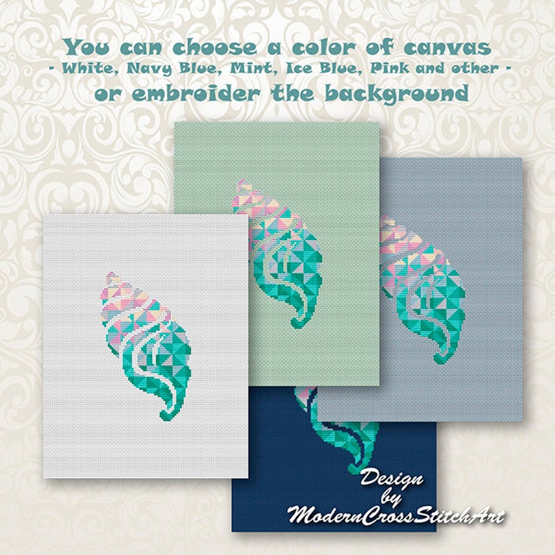 Shell Cross Stitch Pattern Seashells PDF Pattern Embroidery - Etsy